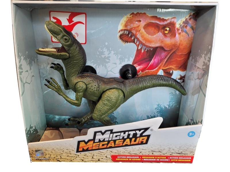 Køb Mighty Megasaur Velociraptor med lyd og lys - 20 cm